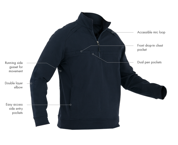 First Tactical Job Shirt Quarterzip Midnight Navy | 911supply.ca